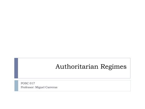 SOLUTION Lecture4 Authoritarianism Studypool