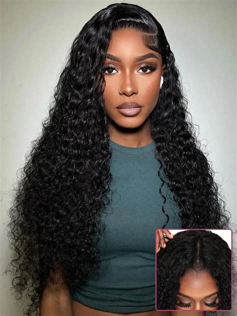 Vanmast Curly V Part Wig Human Hair Wigs For Black Women