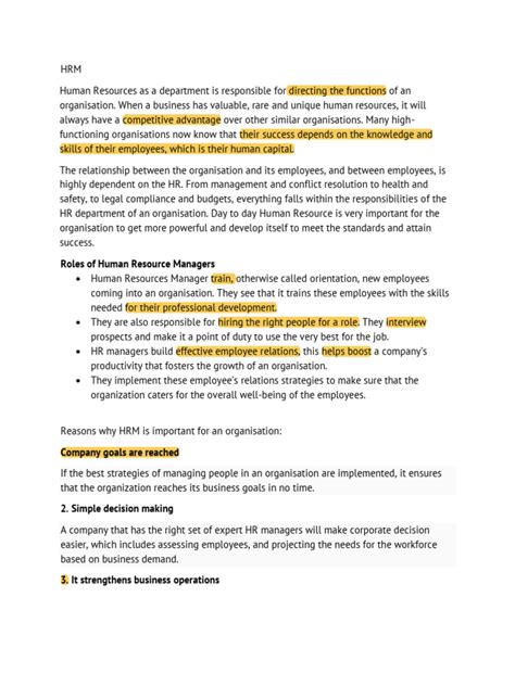 Hrm Lecture Pdf Human Resource Management Employment