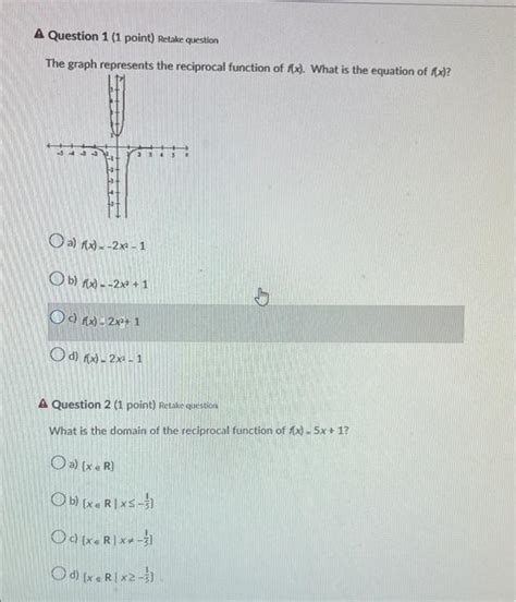 Solved A Question 1 1 Point Retake Question The Graph