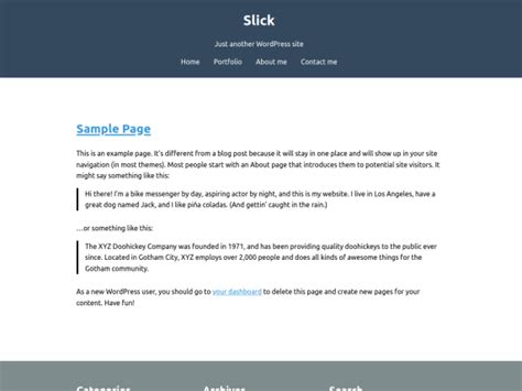 Slick Free Blogging Wordpress Theme Download