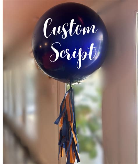 Personalized Jumbo Balloon With Tassel And Custom Script Jumbo 3 Ft