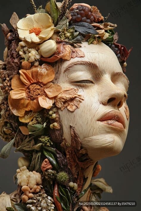 Ai创作图花卉与美容 彩妆人物欣赏 欧美花 艺术人像造型 花艺脸谱 绚丽美体美颜彩妆美妆 花艺化妆师 人体艺术品 超写实主义雕塑 花雕造型 材料复原雕塑 植物性美容 艺术面 花卉化妆 化妆品
