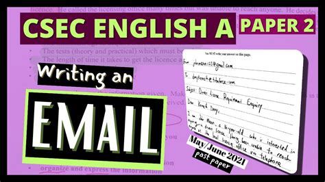 Csec English A Email Format