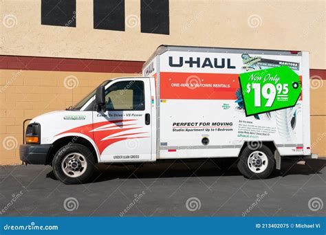 Side View Of Parked U Haul 10 Foot Moving Truck Editorial Image