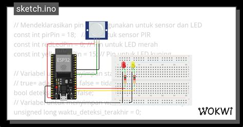 mendeteksi objek melintas wokwi esp32 stm32 arduino simulator