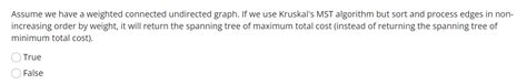 Solved Assume We Have A Weighted Connected Undirected Graph Chegg
