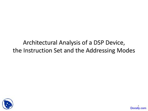 Addressing Modes Multimedia Signal Processing Lecture Slides Docsity