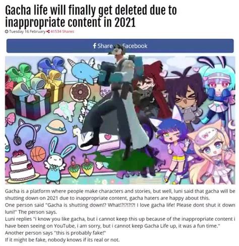 Gacha Life Will Finally Get Deleted Due To Inappropriate Content In