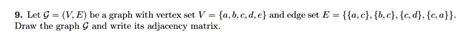 solved let g v e be a graph with vertex set v a b c d e and edge