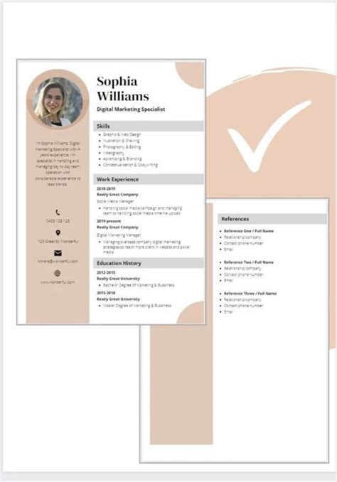 Modern Professional Resumecv Clear Concise Cv Resume Etsy