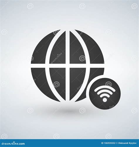 Minimal Globe Icon With Wifi Icon In Circle Illustration Stock Illustration Illustration Of