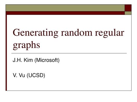 ppt generating random regular graphs powerpoint presentation free