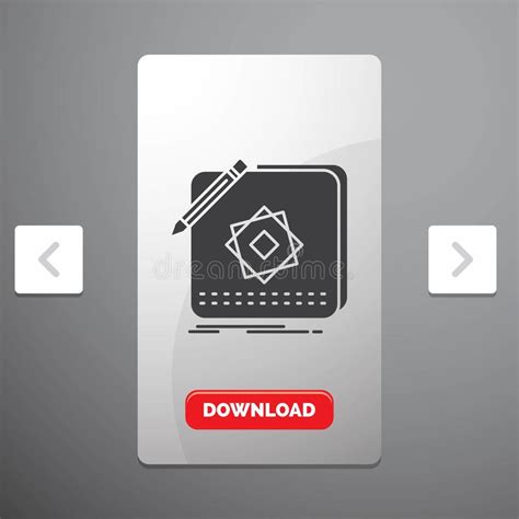 Design App Logo Application Design Glyph Icon In Carousal Pagination Slider Design And Red