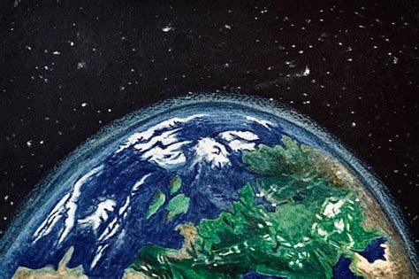 Planeta Tierra Dibujo a lápiz de colores Etsy México