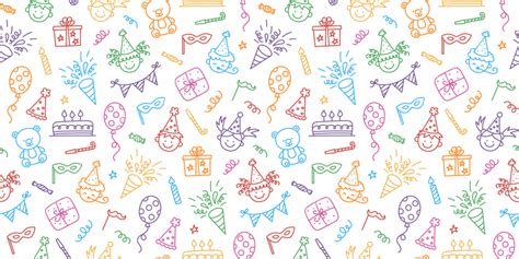 생일 축하 한다면 원활한 패턴 생신 파티 낙서 배경 일러스트 및 사진 무료 다운로드 Pngtree