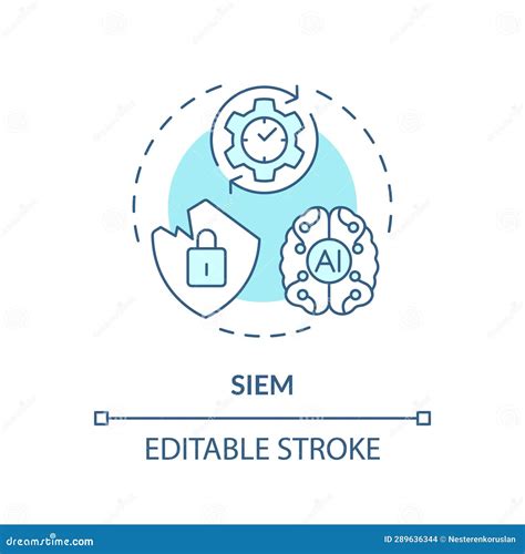 2d Thin Linear Blue Siem Icon Vector Illustration 289636344