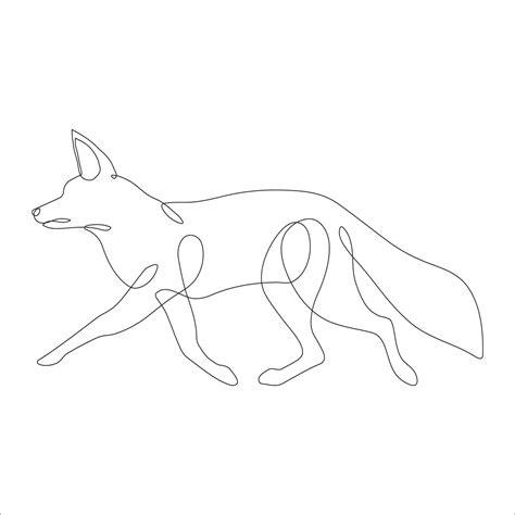 Fox In Line Art And Abstract Icon Fox Wall Art Decoration Design