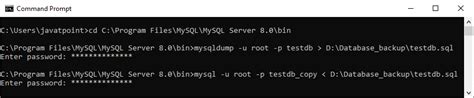 Mysql Copy Database Tpoint Tech