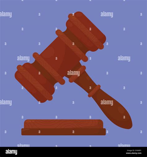 Legal Hammer Of Justice Icon Vector Wooden Hammer Of Justice Law