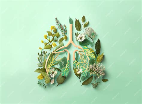 Premium Ai Image Leaves Arranged In Shape Of Human Lungs Bronchial