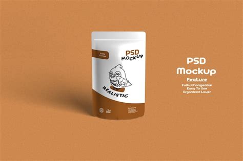 Zip Lock Pouch Packet Mockup With Customizable Background Premium Psd
