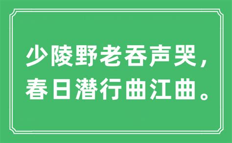少陵野老吞声哭春日潜行曲江曲是什么意思 出处及原文翻译 学习力