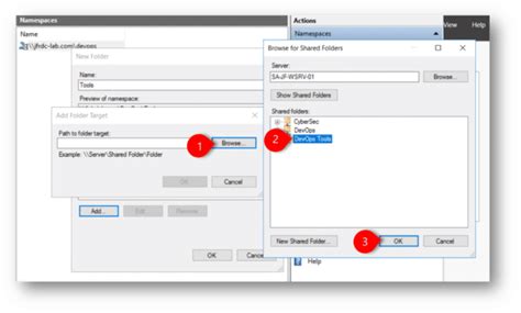 Adding A Target Folder To A Namespace Server Academy