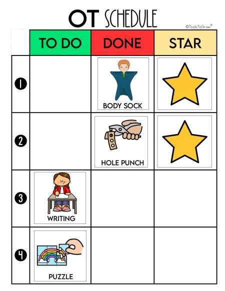 Occupational Therapy Visual Schedules Communication Therapy