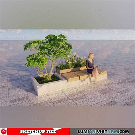 Tree Pot With Seating Sketchup Models By Dinh Thanh
