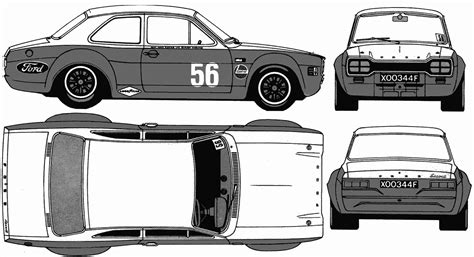Ford Escort Europe Racing Car Blueprint Download Free Blueprint For