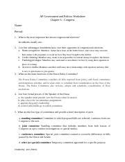 AP GOV Chapter 6 Questions AP Government And Politics Worksheet