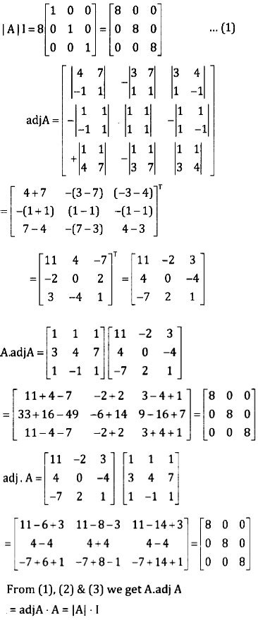 Verify A Adja Adja A A I For The Following Matrices I