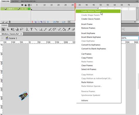 Flash การสร้าง Animation ด้วย Motion Tween Zzzleepinclass
