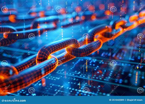 Cyber Security Chain Stock Illustration Illustration Of Wireframe 351042089