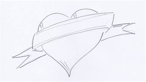 How To Draw A Heart With A Ribbon YouTube