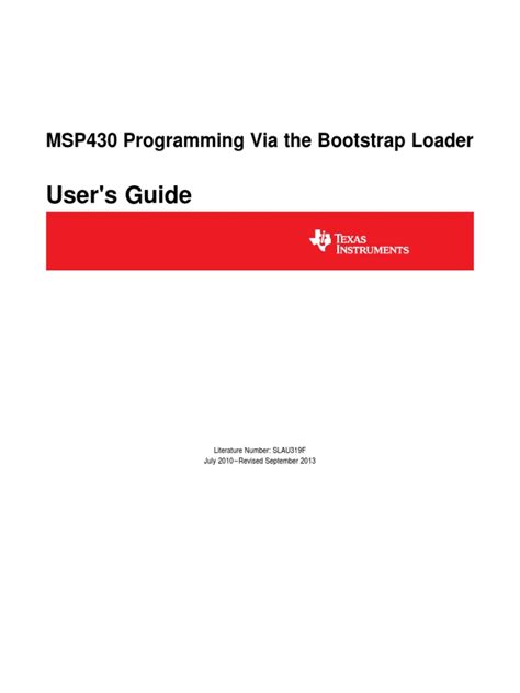 0576msp430 Programming Via The Bootstrap Loader Pdf Booting