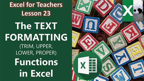 The Trim Upper Lower And Proper Functions Excel For Teachers