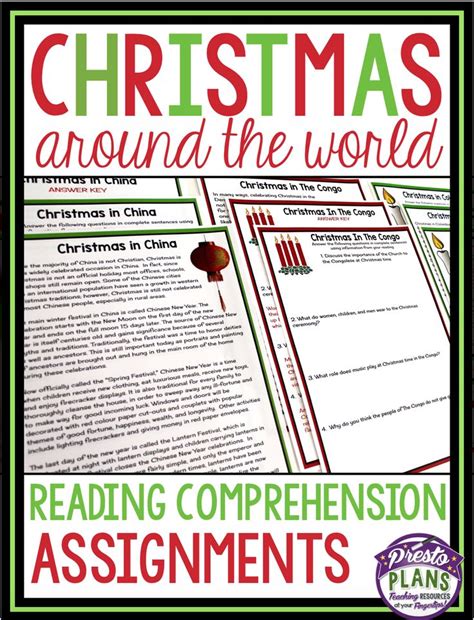Christmas Around The World Reading Comprehension Nonfiction Assignments
