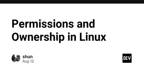 Permissions And Ownership In Linux Dev Community