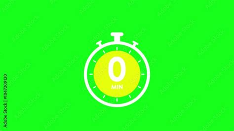 Stopwatch Icon Green Screen Animated Stopwatch Icon 5 Minutes To 60