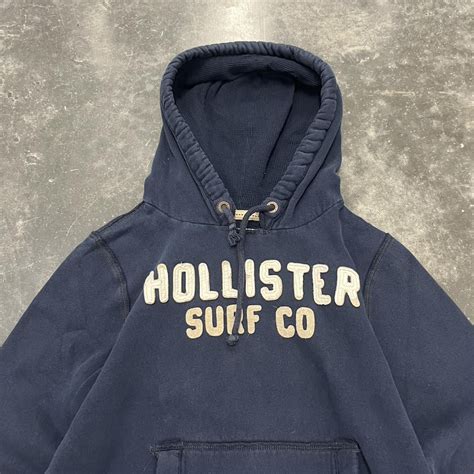Navy Bluewhite Vintage Y2k Hollister Spellout Depop Hoodies Men