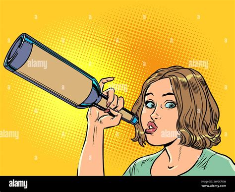 The Girl Holds A Glass Bottle With A Surprised Look Great Deals For