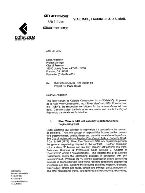 Enc 2 7 Bid Protest Letter Pdf