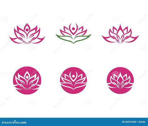 Stylized Lotus Flower Icon Vector Background Stock Vector