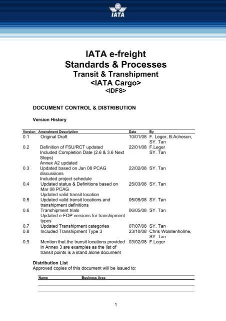 Transits Trans Shipments Interline Iata