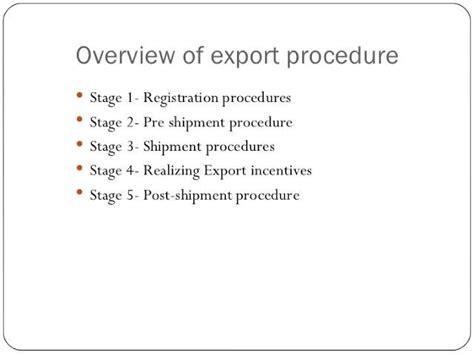 Export Marketing Export Procedure And Rules Ppt