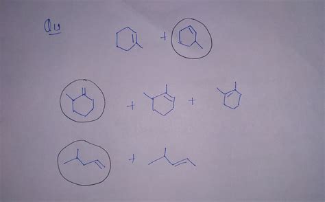 Solved Draw All Likely Alkene Products In The Following Reaction And