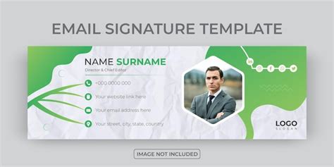 이메일 서명 템플릿 디자인 또는 소셜 미디어 배너 레이아웃 프리미엄 벡터