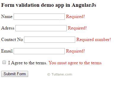 AngularJS Form Validations